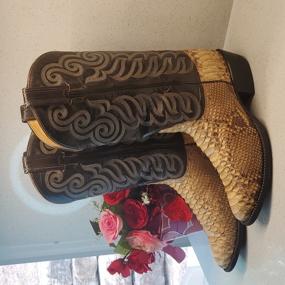 Tony Lama | Shoes | Mens Tony Lama Snakeskin Leather Western Style ...